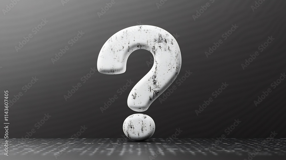Bold question mark icon in a stylish font isolated on a transparent ...
