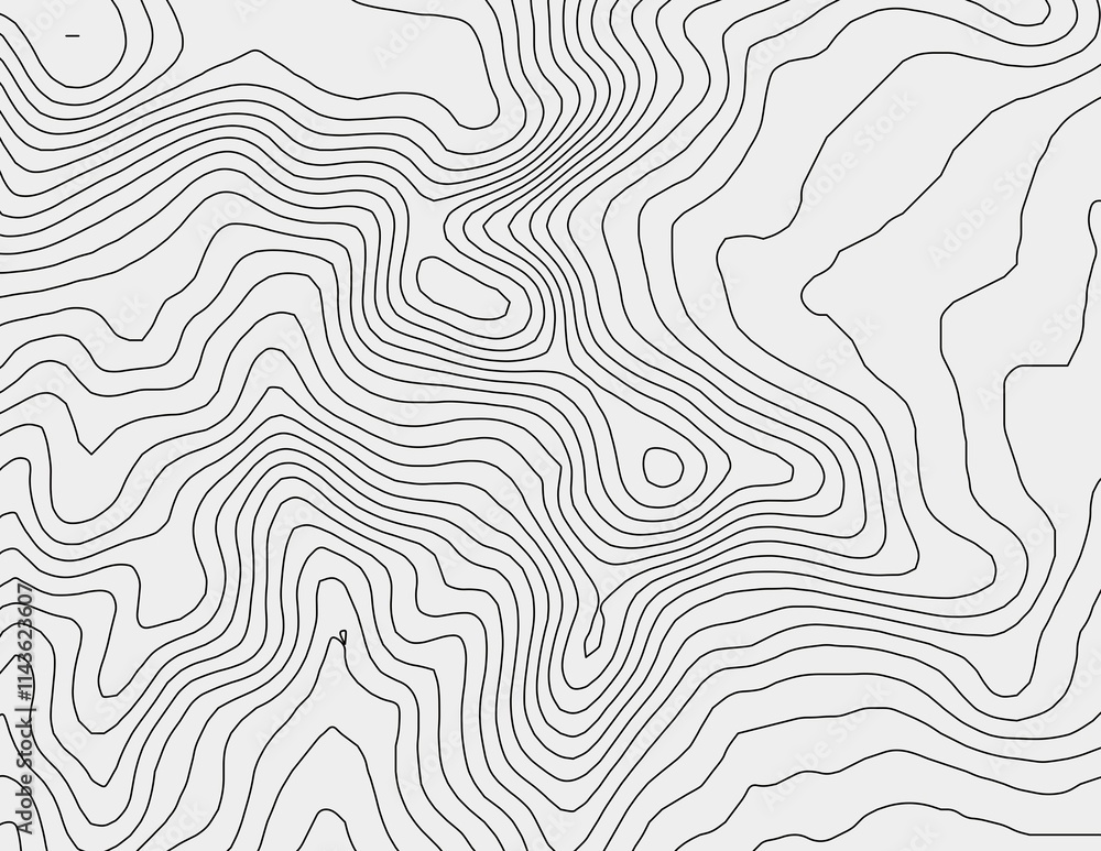 Curvas De Nivel Mapa Topográfico Stock Illustration Adobe Stock