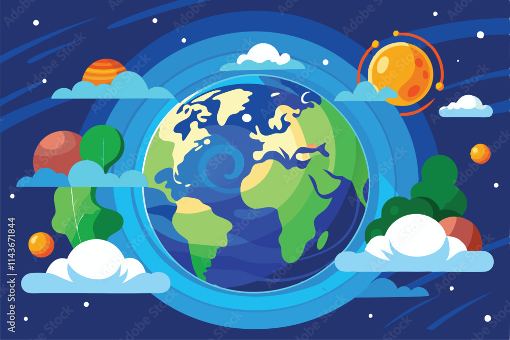 Visual representation highlighting the condition of Earth's ozone layer ...