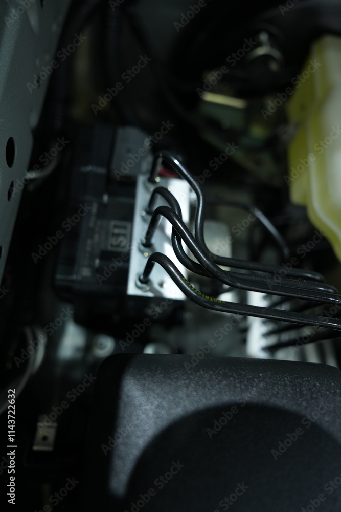 ABS brake system at the auto show in Bangkok, Thailand, photographed on ...