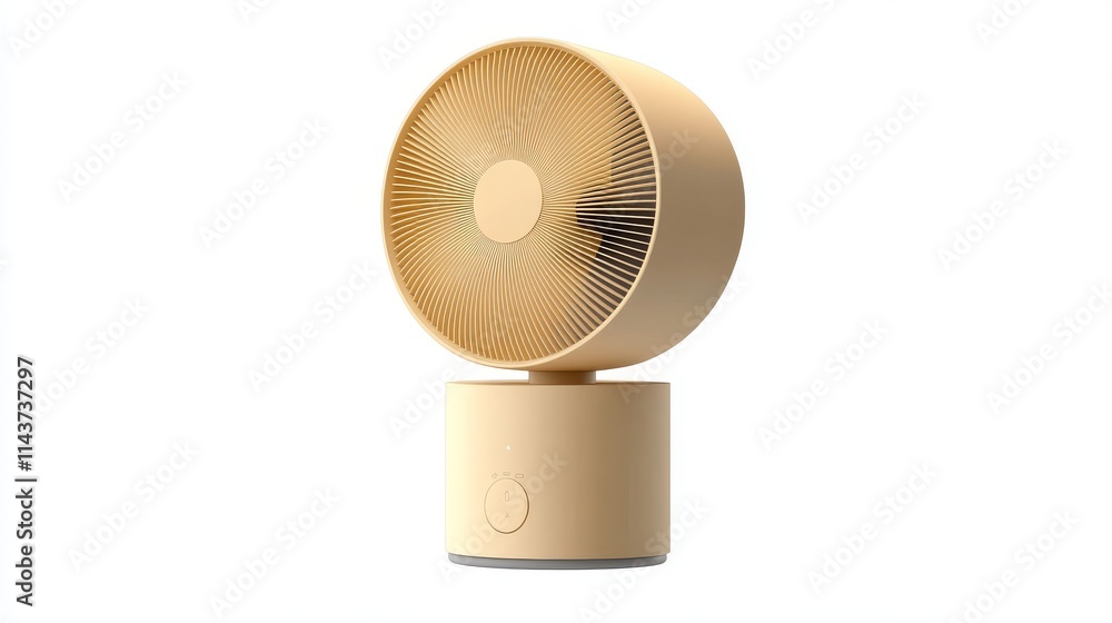 69.Modern electric fan vector illustration featuring a cylindrical ...