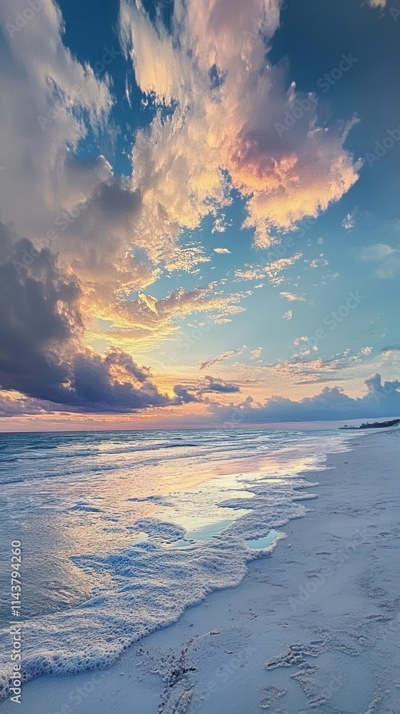 Stunning sunset over Siesta Key Beach showcasing vibrant colors and ...