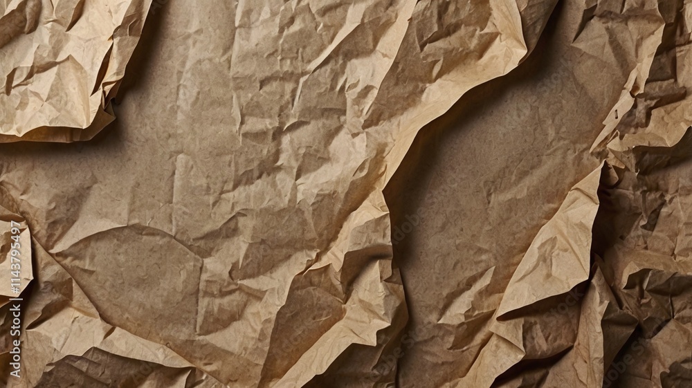 Creased paper texture. Crumpled recycled background. Folded paper with ...