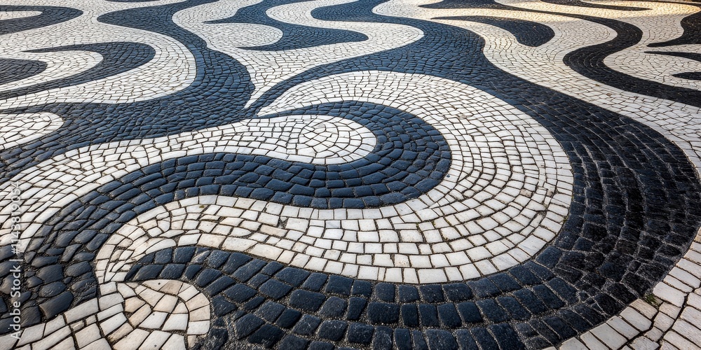 Black and white wave patterns create a stunning visual in Portuguese ...