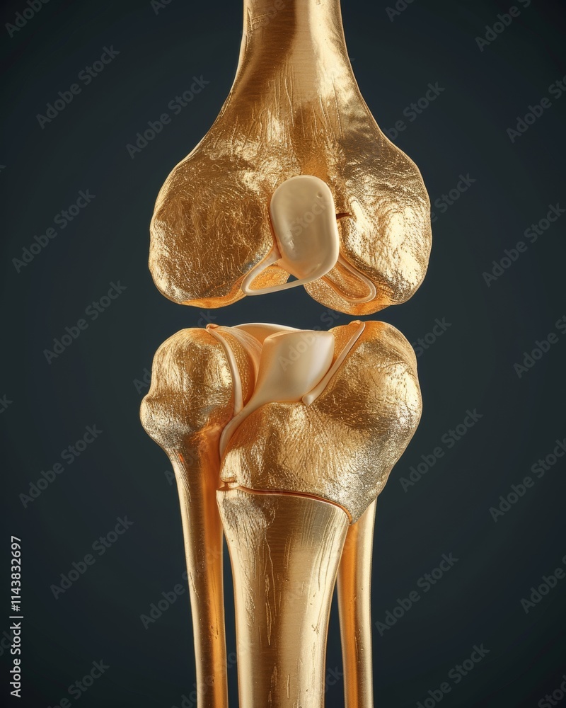 Detailed 3d model of the human knee joint anatomy for educational and ...