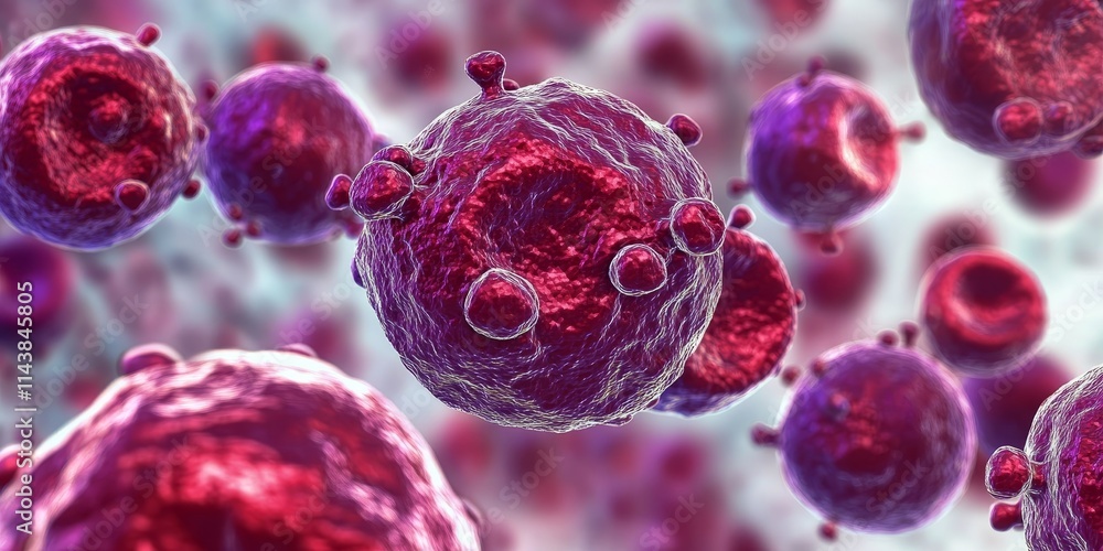 Abnormal cancer cells are present in human blood cells, highlighting ...