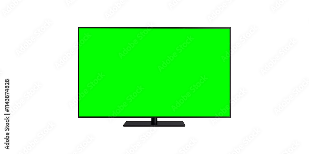 Modern TV green screen on transparent background. Cut out png Stock ...