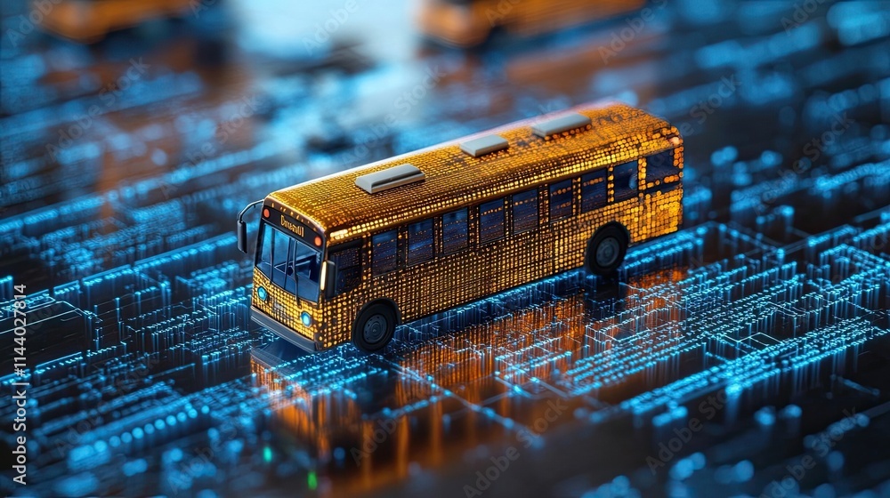 Digital school bus binary code AI integration route optimization safety ...