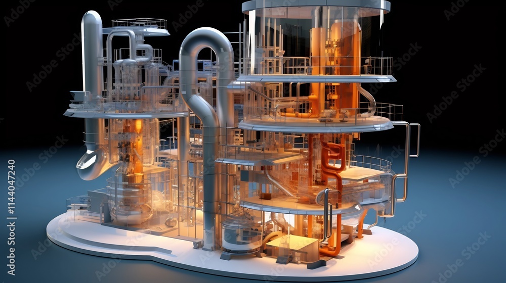 Detailed 3D rendering showcasing the intricate components and inner ...