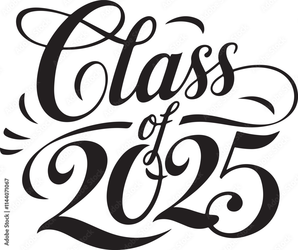 Class of 2025 - Elegant Graduation Design silhouette vector Stock ...