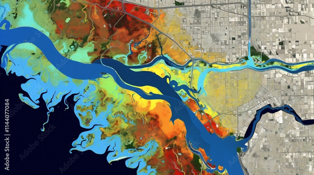 GIS Software Displaying Detailed Flood Risk Zones with Comprehensive ...