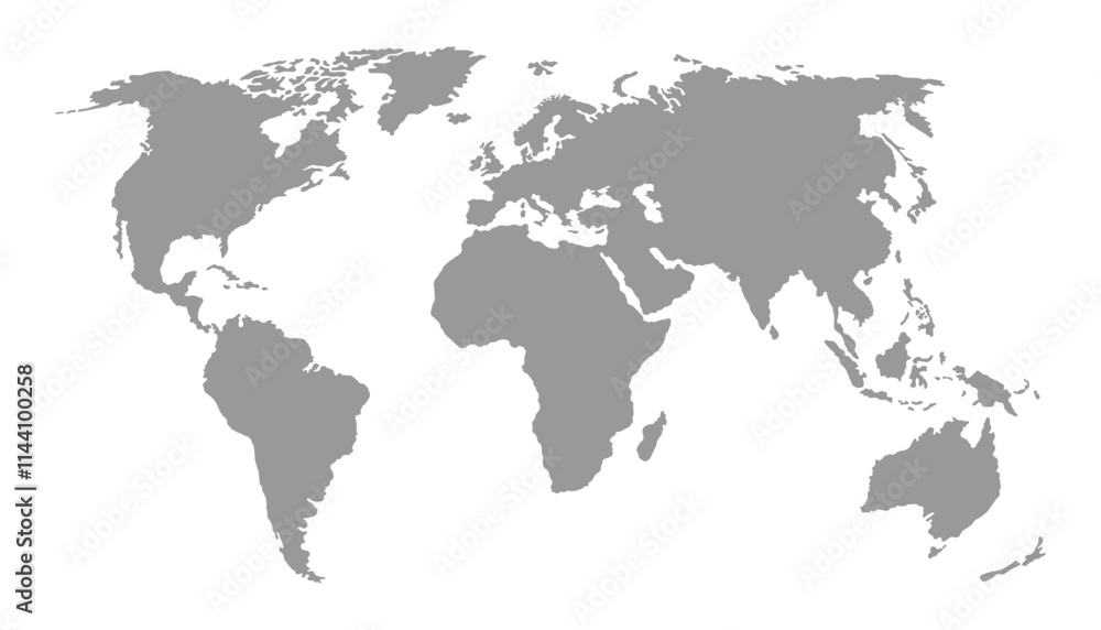 World map mockup for design isolated in white background Stock Vector ...