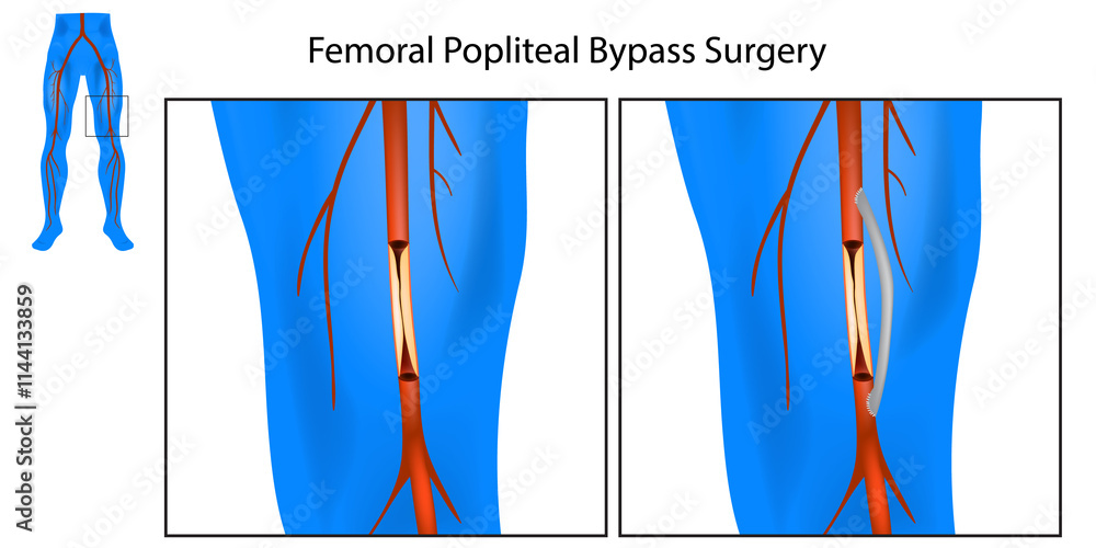 Femoral Popliteal Bypass Surgery. Leg Artery Bypass Surgery Diagram ...