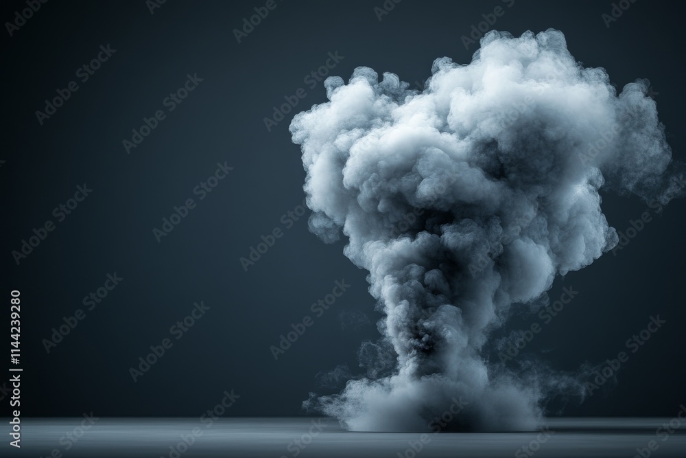 Dark cloud formation rises from a surface, displaying powerful swirling ...