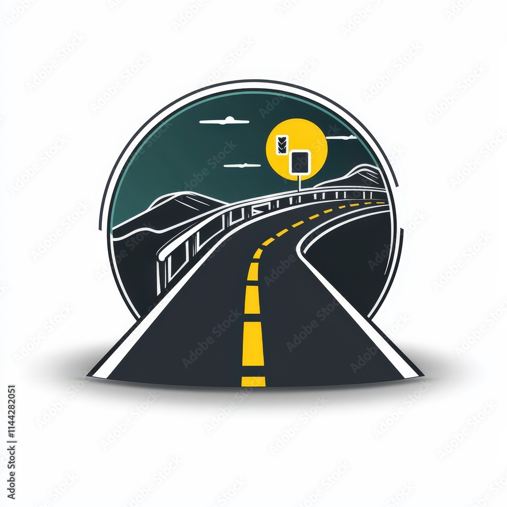 Design of road icon logo illustration isolated on white background ...