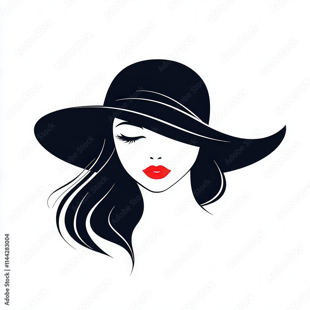 Design of fashion girl icon logo illustration isolated on white ...