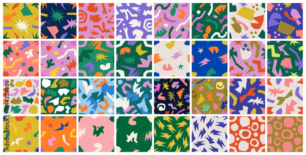 collection of fun doodles and repeating patterns. Abstract and colorful ...