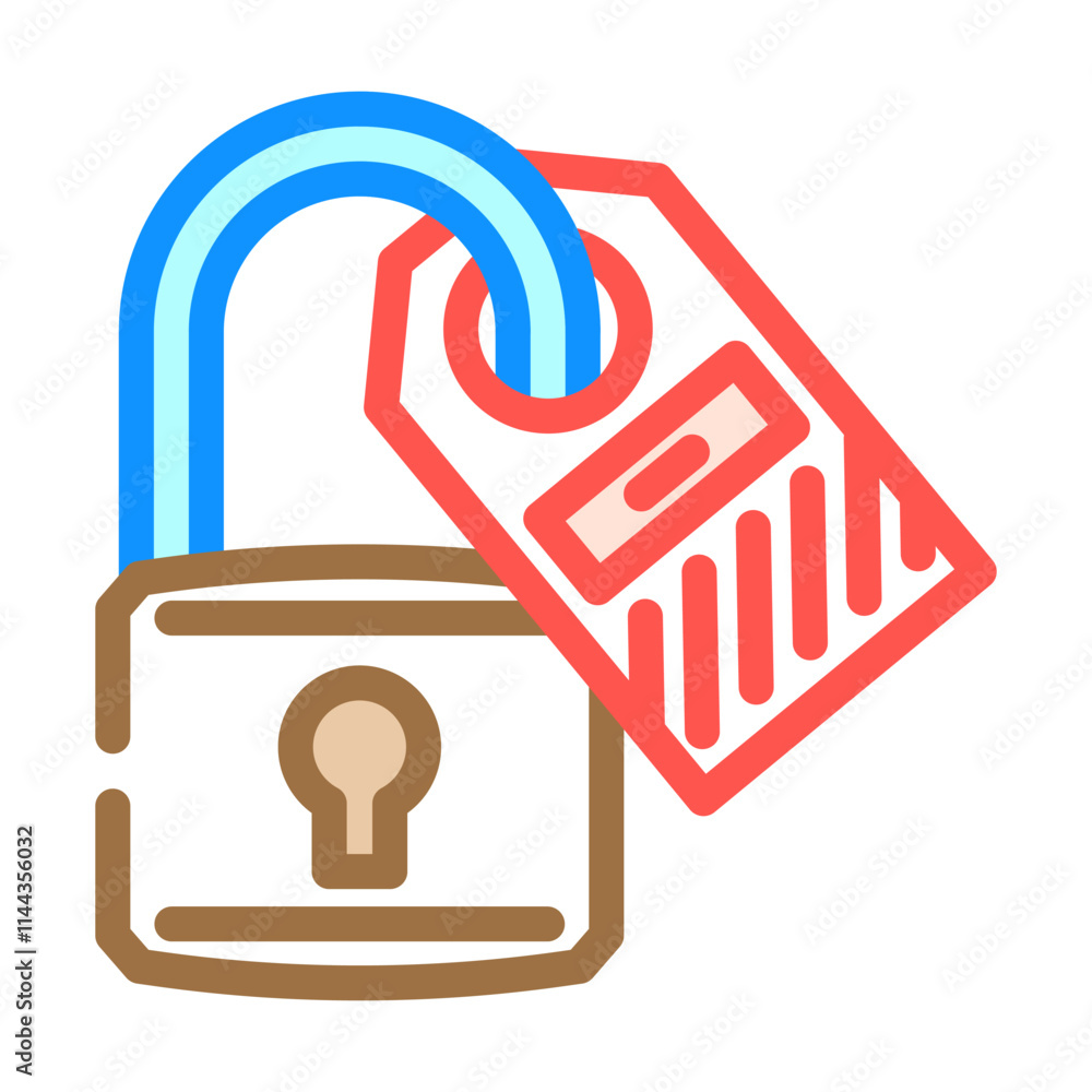 lockout tagout injury prevention color icon vector. lockout tagout ...