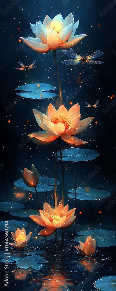 Surreal and captivating painting of a mythical dragonfly nymph emerging ...