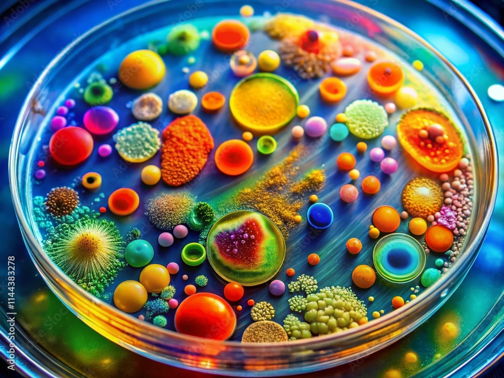 Microscopic Bacteria Spread: Candid Photo of Bacterial Colony Growth on ...