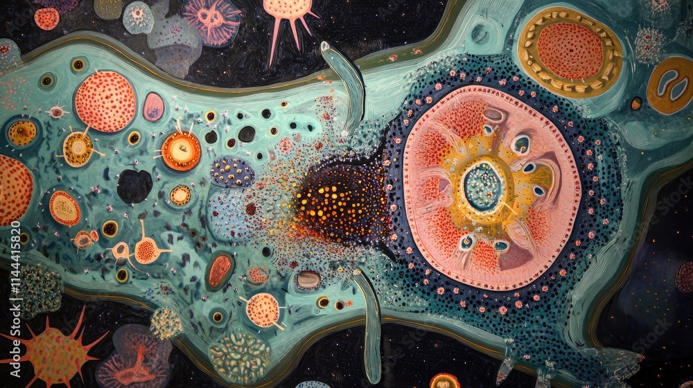 Cross-section of a virus showing internal structures with labeled ...