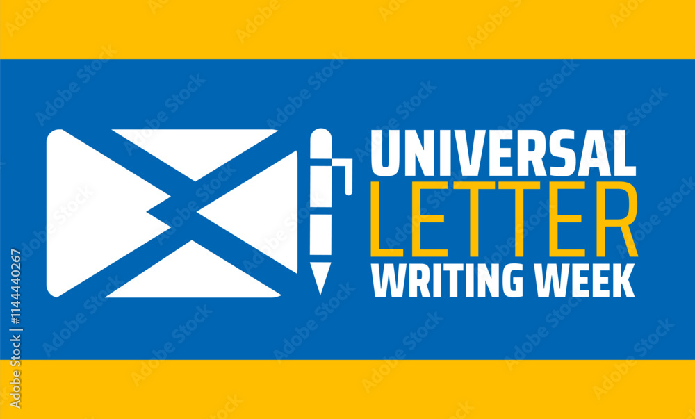 Universal letter writing week background banner or poster design ...