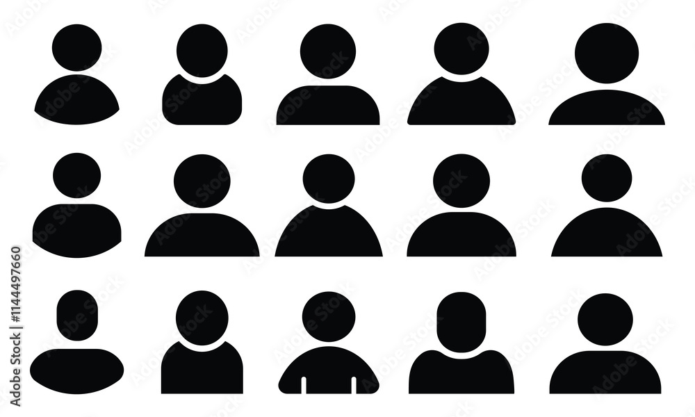 User people silhouette. Black silhouette people avatar. User people ...