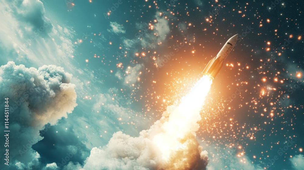 Blue fire trails of jet or rocket flight isolated on transparent ...