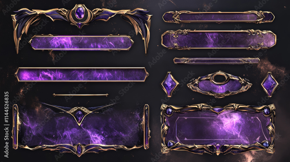 Ilustración de Stock Game streaming overlay panels and buttons ...