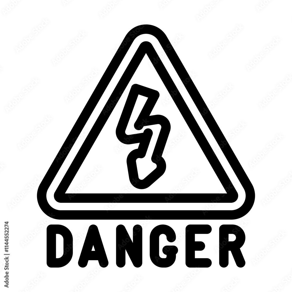 electrical safety injury prevention line icon vector. electrical safety ...