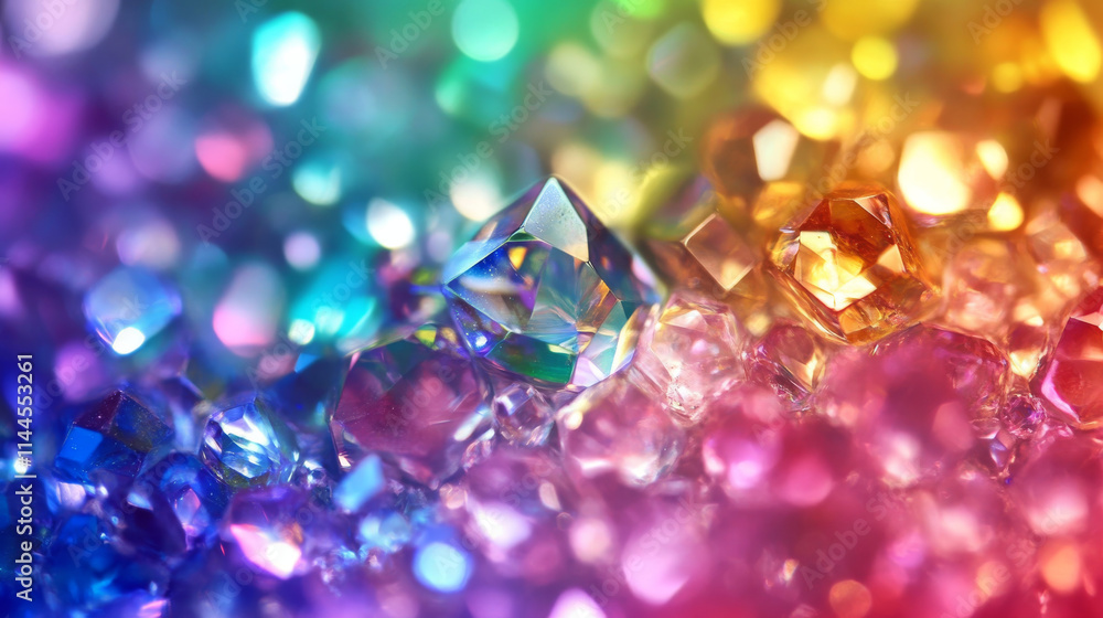 Crystal light rainbow hologram background with transparent overlay ...