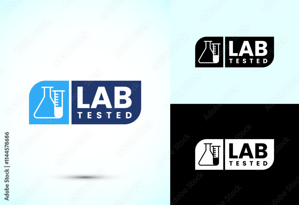 Lab tested icon. Laboratory testing product quality certificate symbol ...