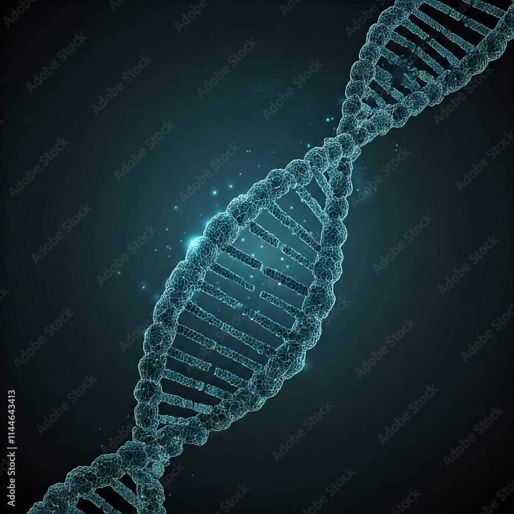 Science template, wallpaper or banner with a DNA and RNA molecules ...