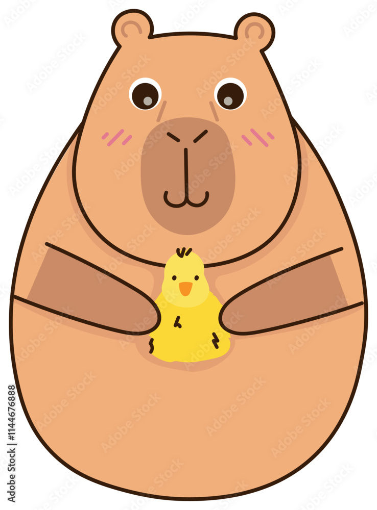 Cute capybara sticker of affection. Emotions, emojis. Vector ...