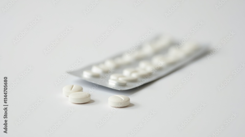 blister pack of antihistamine tablets on a clean white background Stock ...