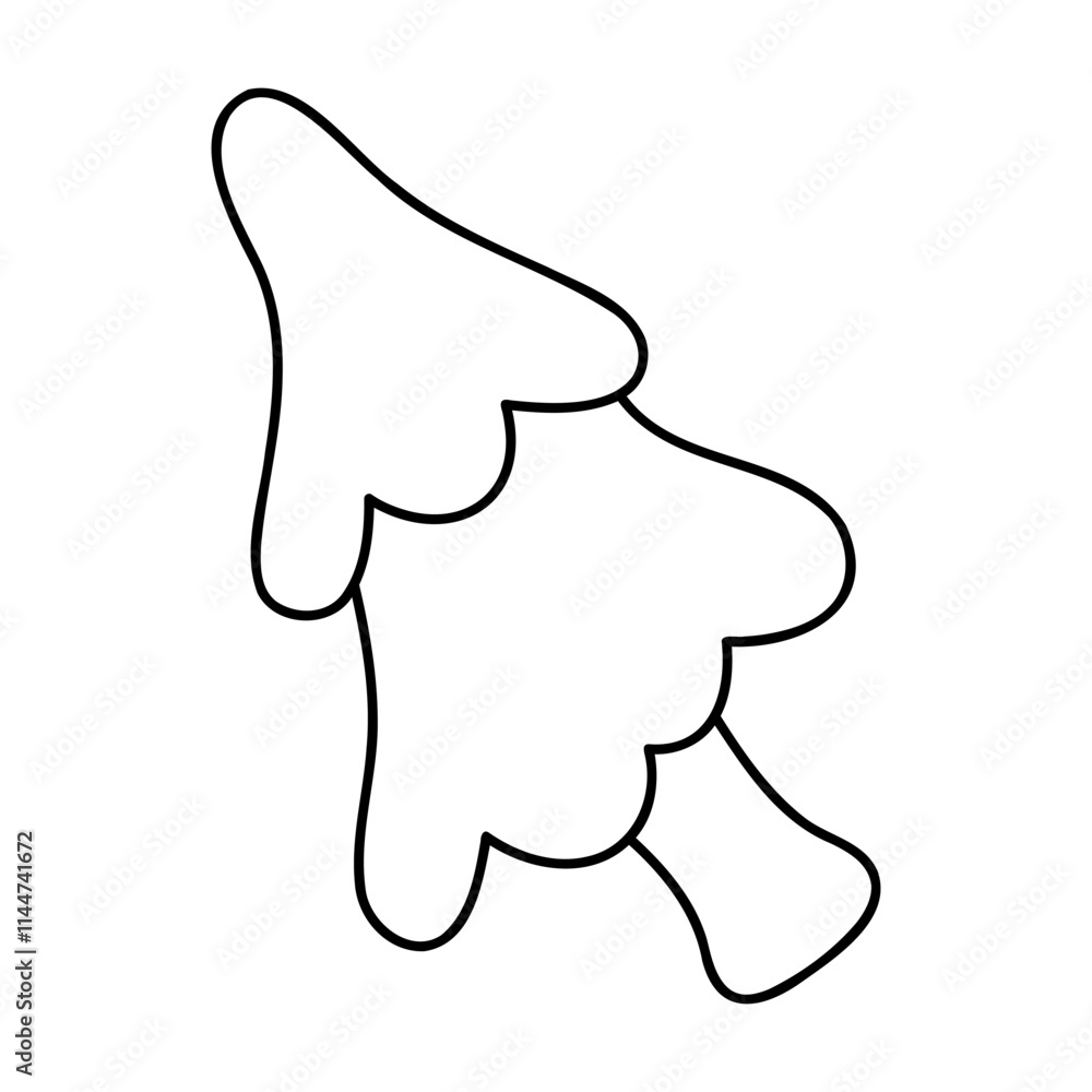 Doodle conifer in black outline. Clip art for your projects. Stock ...