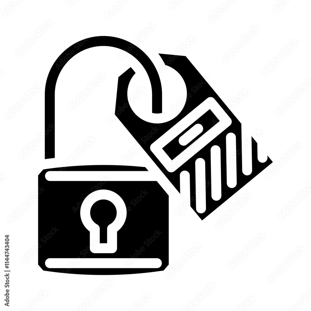 lockout tagout injury prevention glyph icon vector. lockout tagout ...