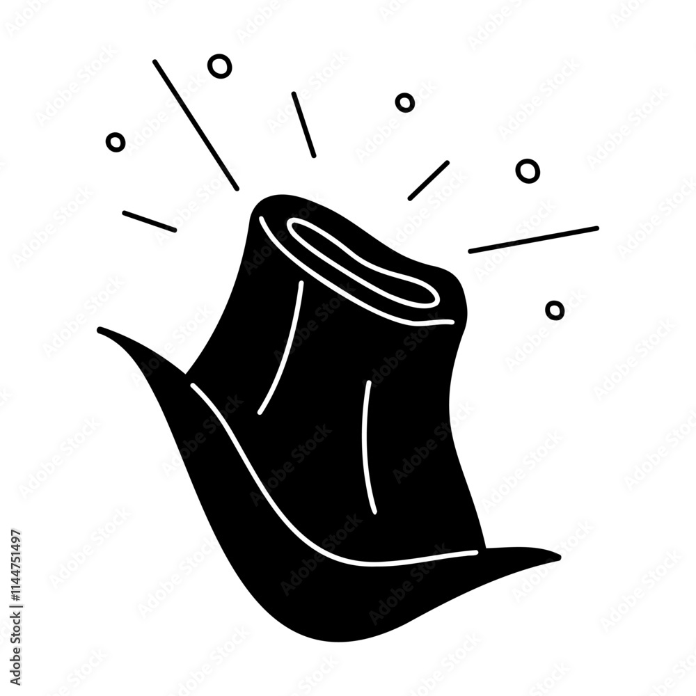 One volcano in black and white colors. Clip art for your projects ...