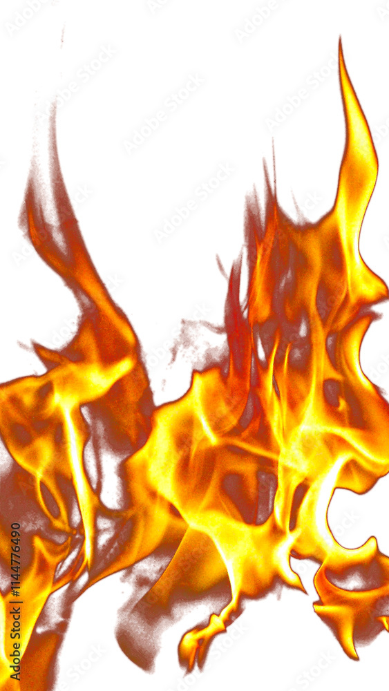 Fire flames burning with red hot sparks on transparent background and ...
