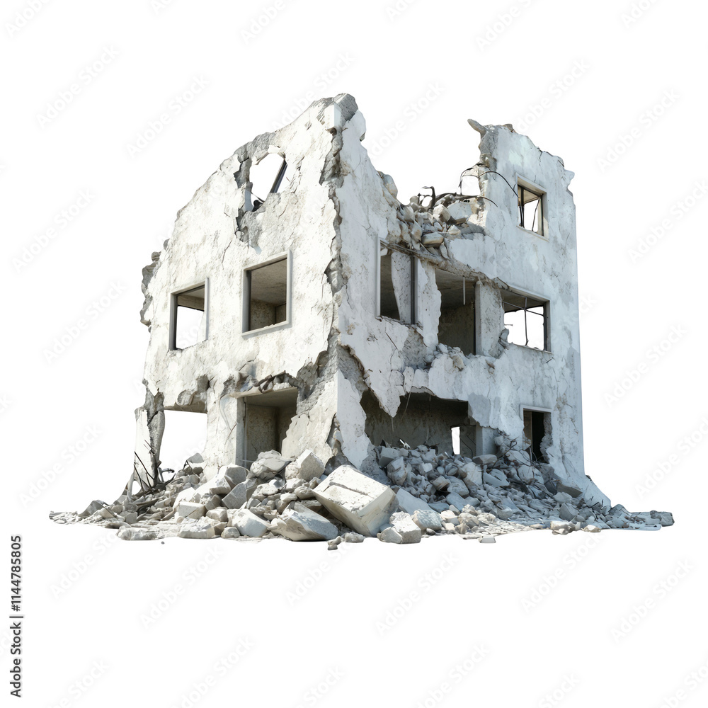 Damaged Building Demolition Destroyed House Ruin Crumbling Structure ...