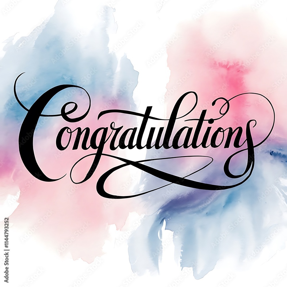 Congratulations ! Text Calligraphy lettering. Handwritten phrase ...