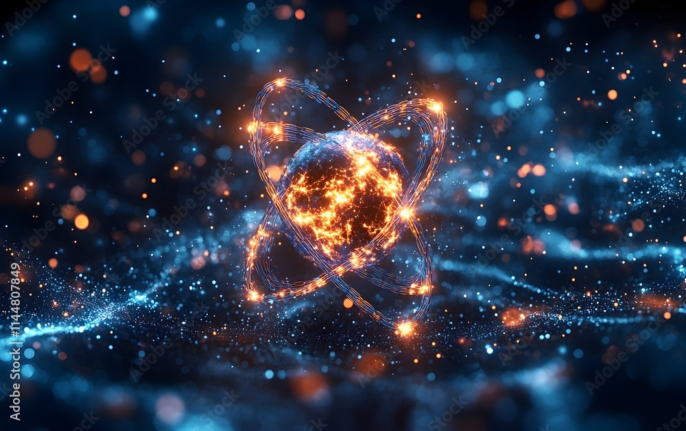 Detailed Cross Section Visualization of Technetium Atom s Intricate ...