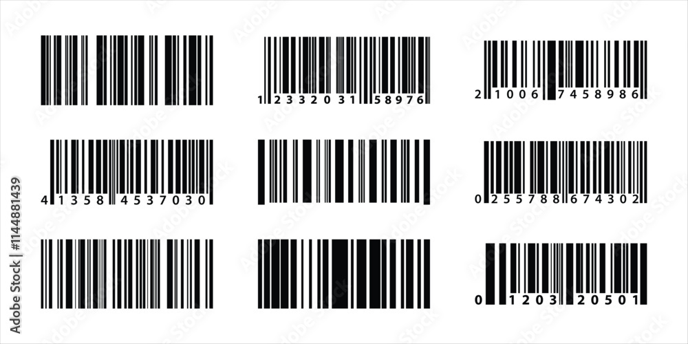 Barcode isolated on white background, Simple fake bar code, barcode ...