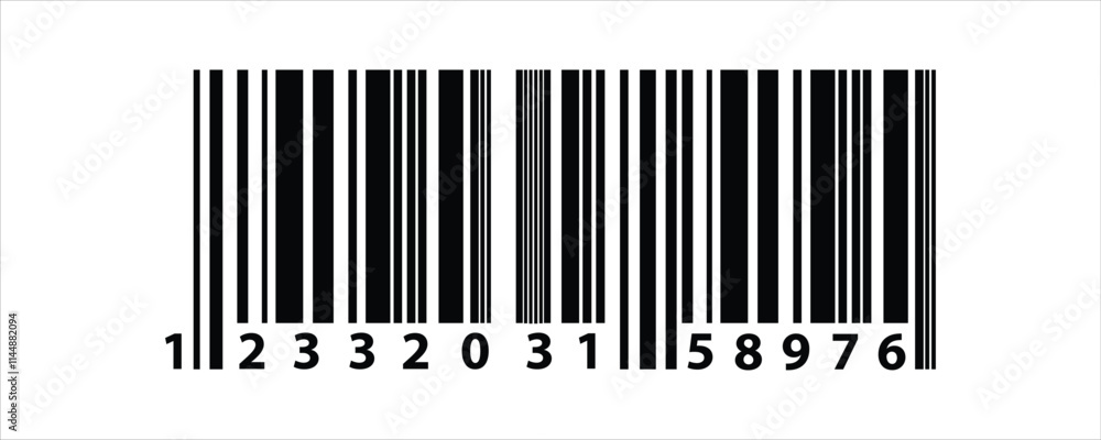 Barcode isolated on white background, Simple fake bar code, barcode ...