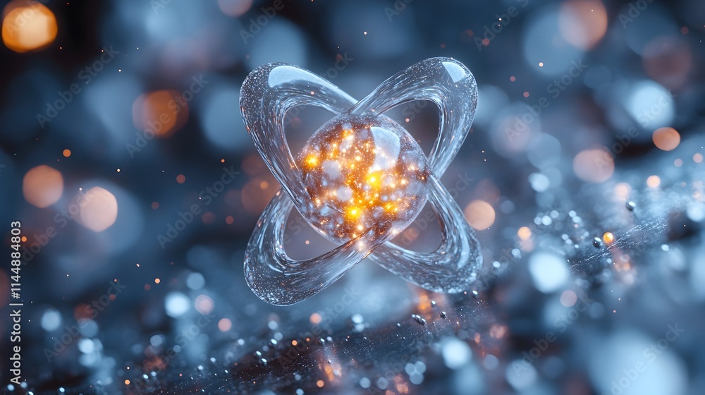 Macro close up of a technetium atom showcasing its unique properties ...