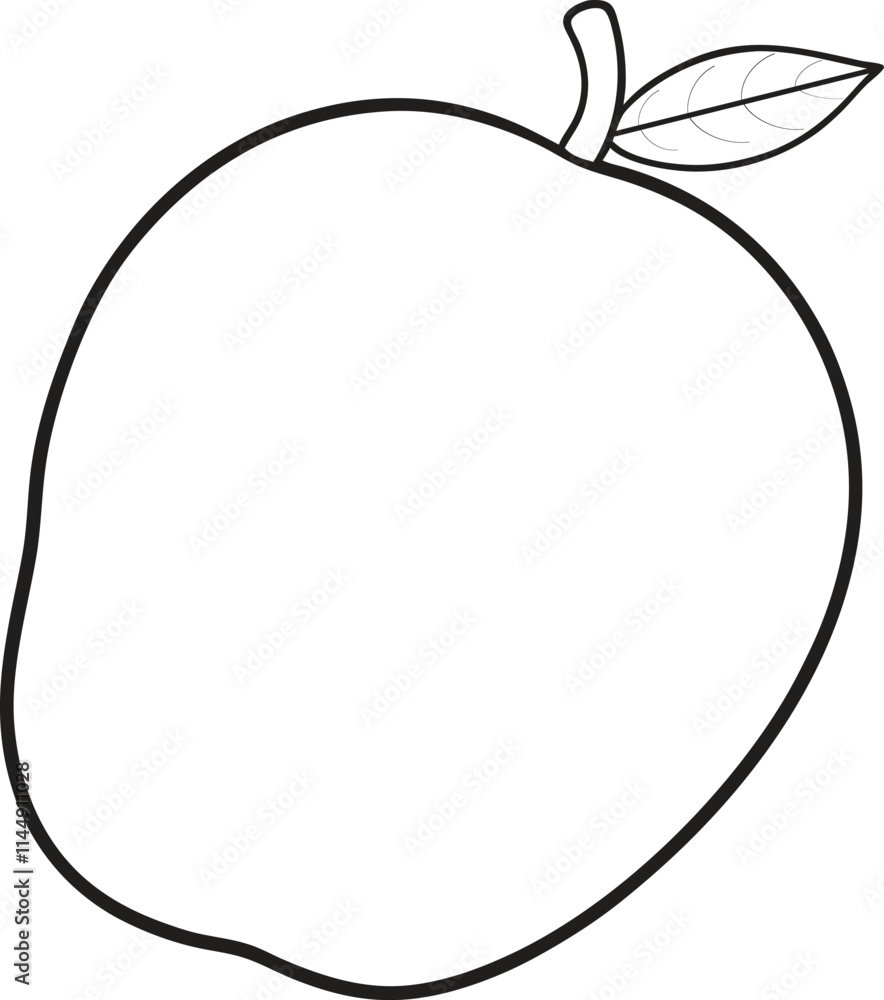 Mango outline vector illustration in clean, minimalist style Stock ...