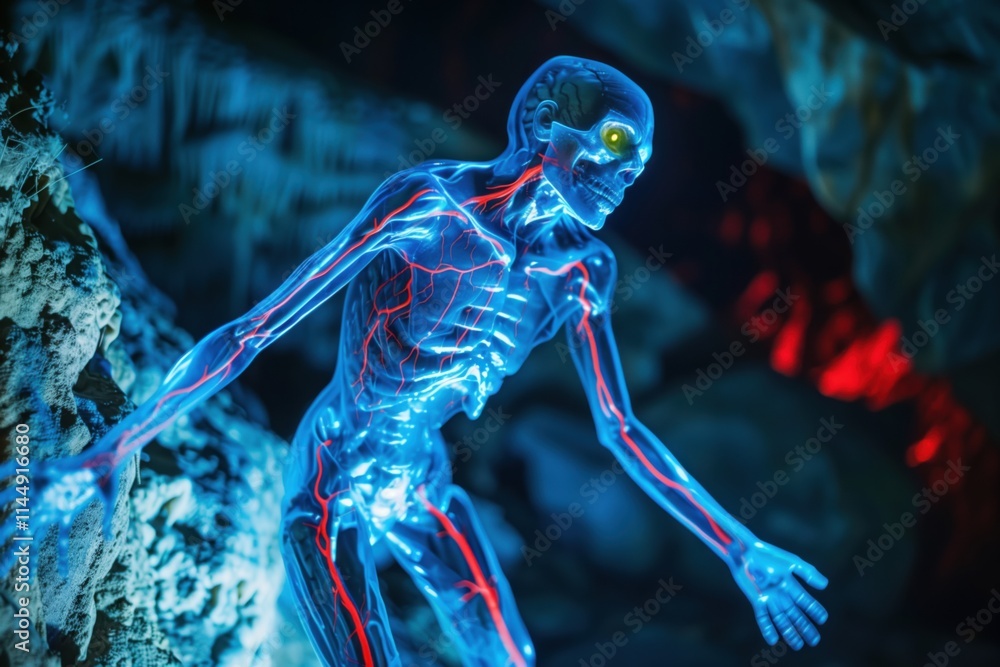 Futuristic warp vision blending new technologies, rejuvenation ...