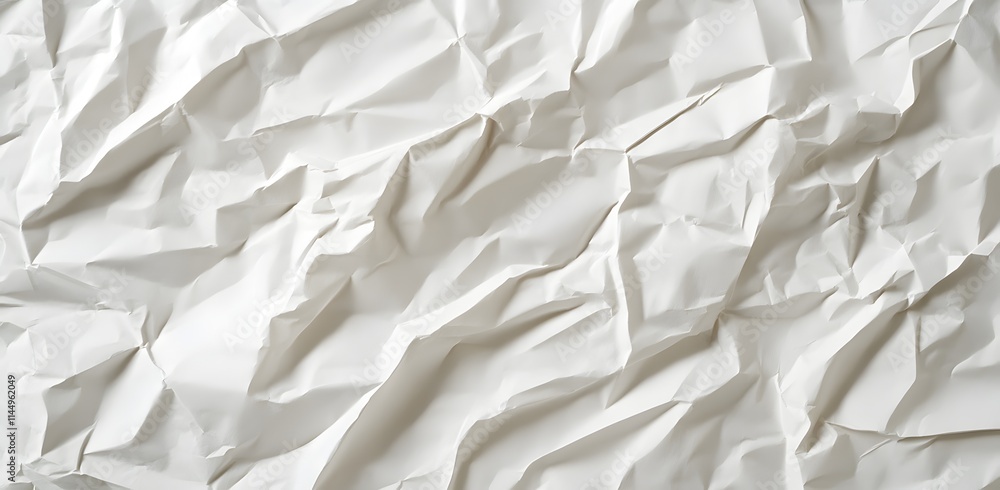 Crumpled white paper texture with light and shadow effects Stock Photo ...