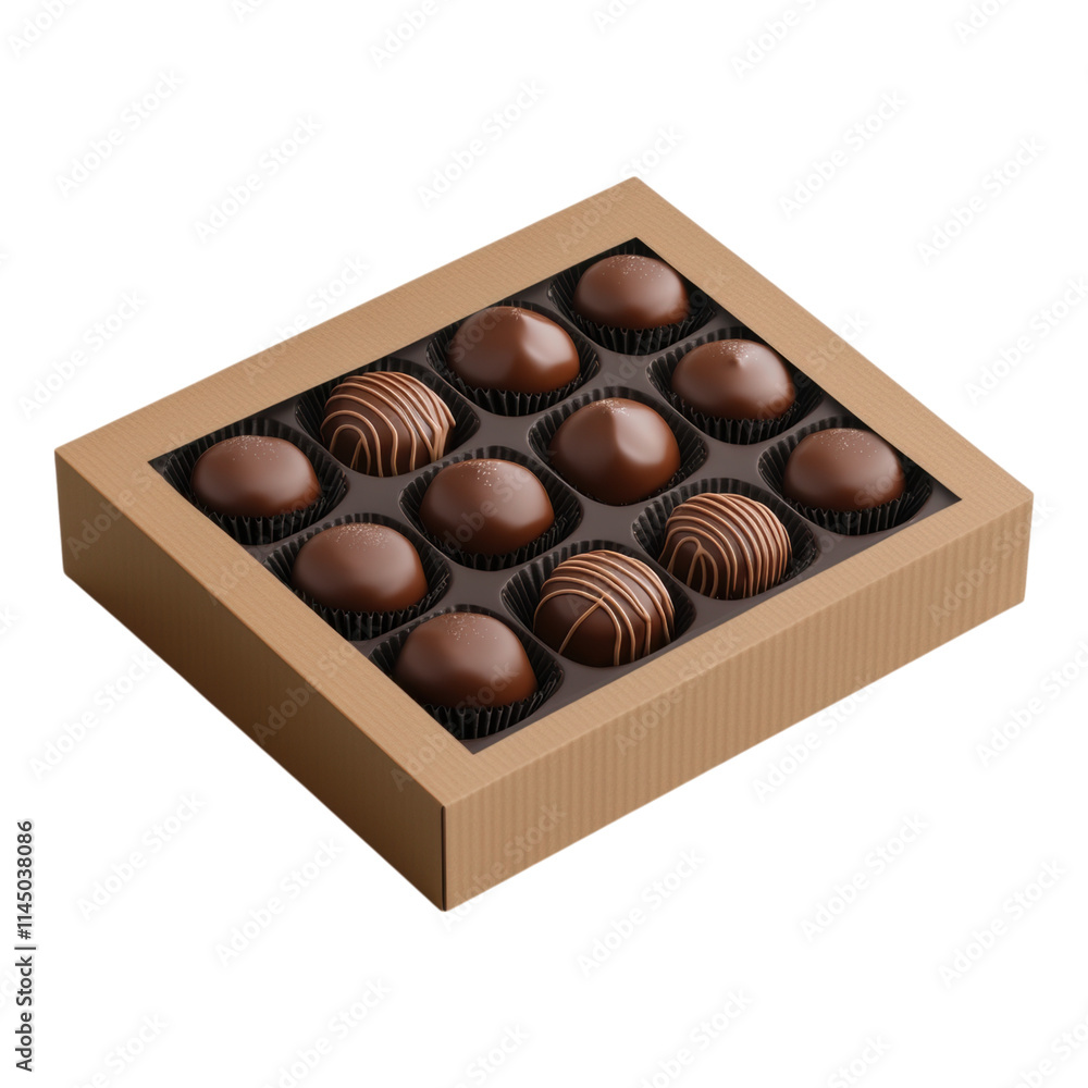 Chocolate box packaging mock-up, elegant rectangular design ...