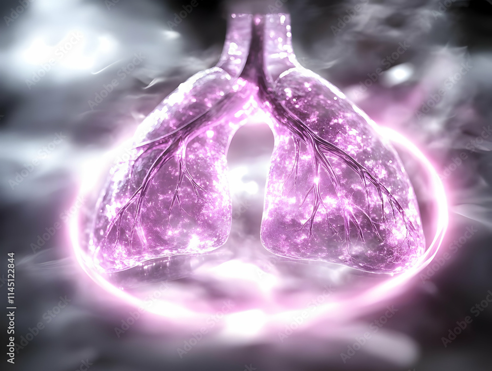 Human Lungs Showing Bronchial Tree and alveoli with Respiratory System ...